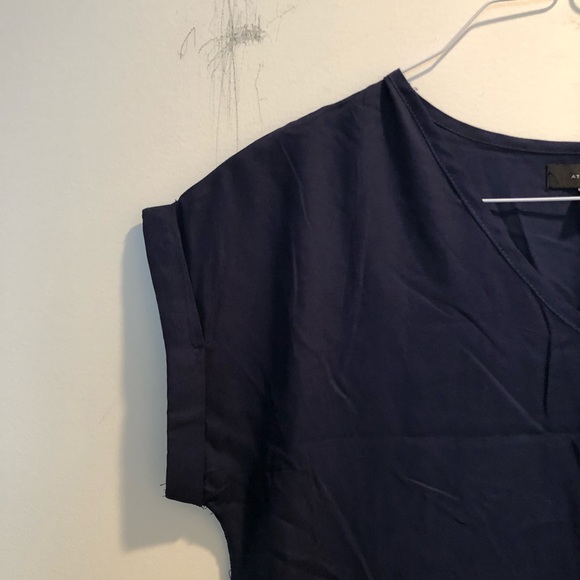 Atmosphere | Tops | Chic Navy Blue Long Linenlike Top | Poshmark